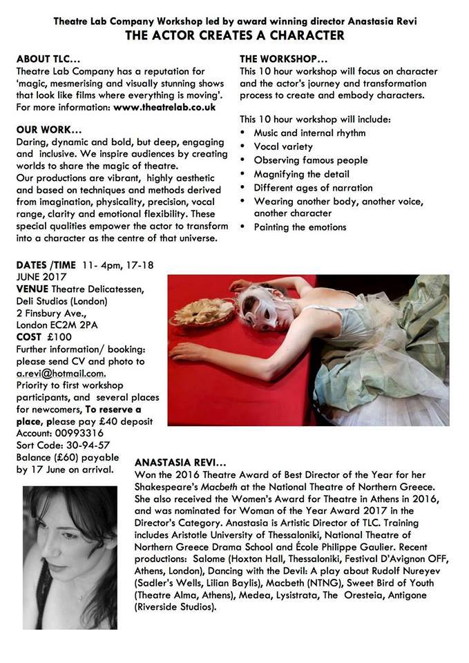 The Actor Creates a Character | Theatre Lab Company